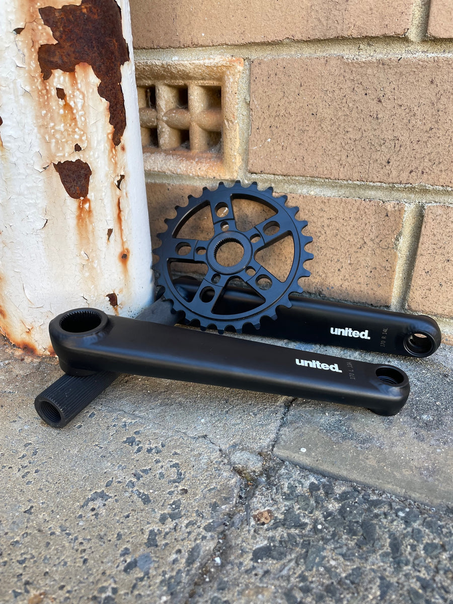 UNITED NASH 170MM CRANKS & METRO 28T SPROCKET COMBO- LHD BOSSLESS ...
